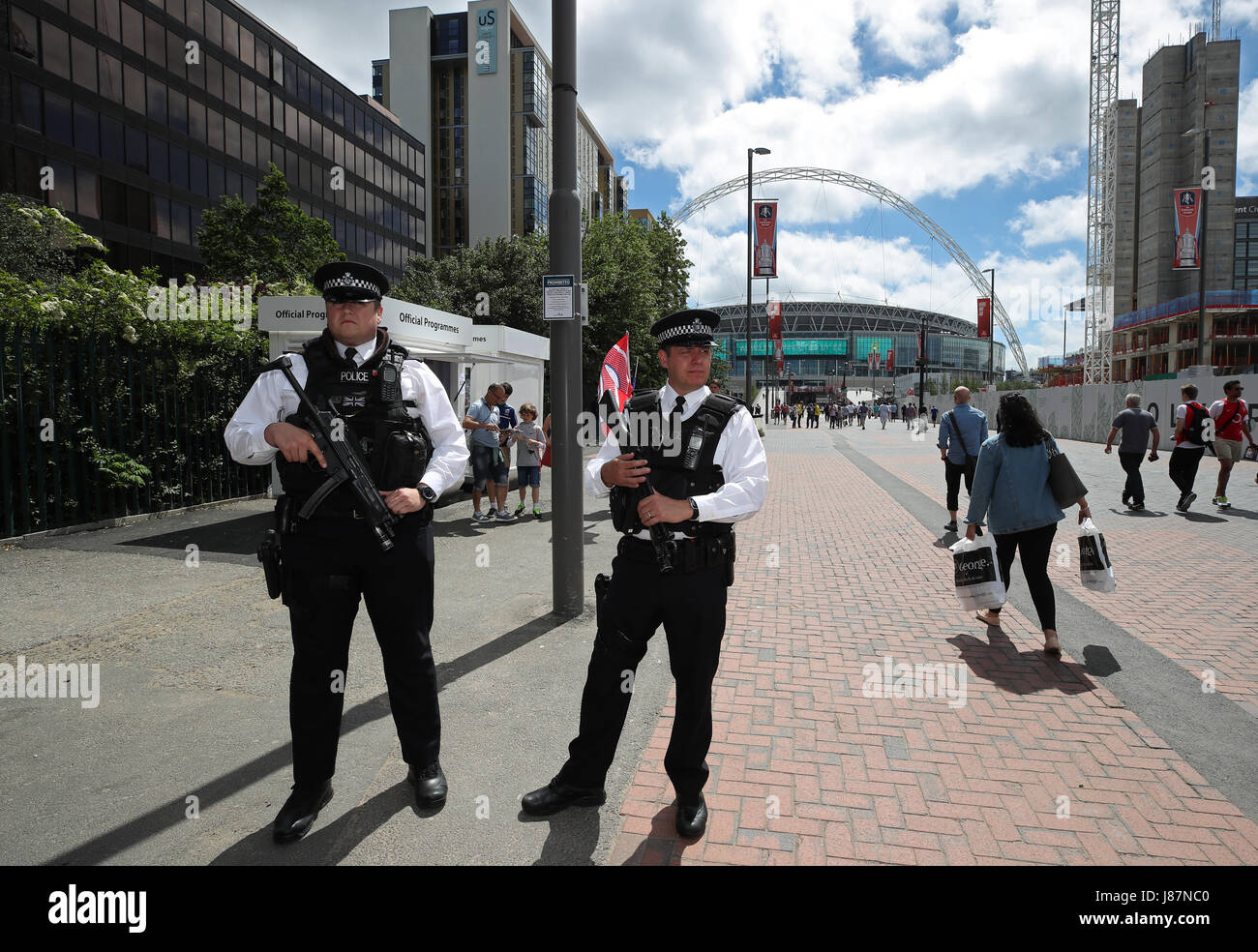 Police presence outside the stadium during the Emirates FA Cup Final at ...