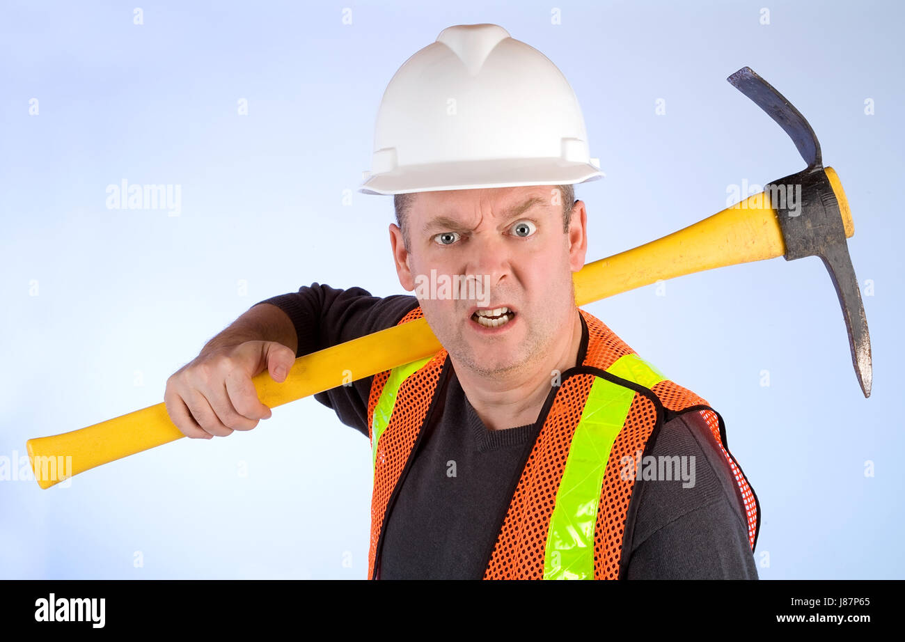 mad, unhappy, workers, laborer, worker, wageworker, employee, man Stock ...