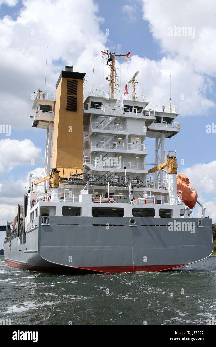 container ship, import, export, back, rear, shipping traffic, sailing ...