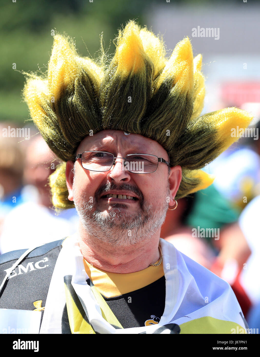 Wasps fan arrives for the Aviva Premiership Final at Twickenham Stadium ...