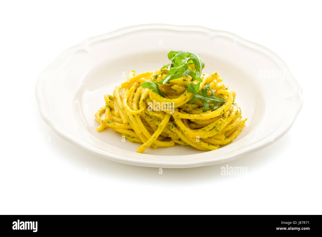 leaf, isolated, leaves, spaghetti, cream, gourmet, pasta, vegetarian ...