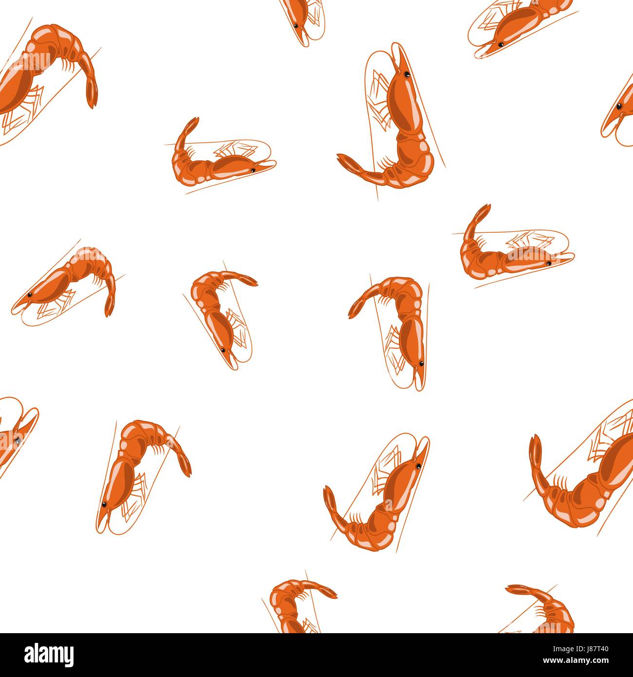 Seamless shrimps pattern Stock Vector Images - Alamy