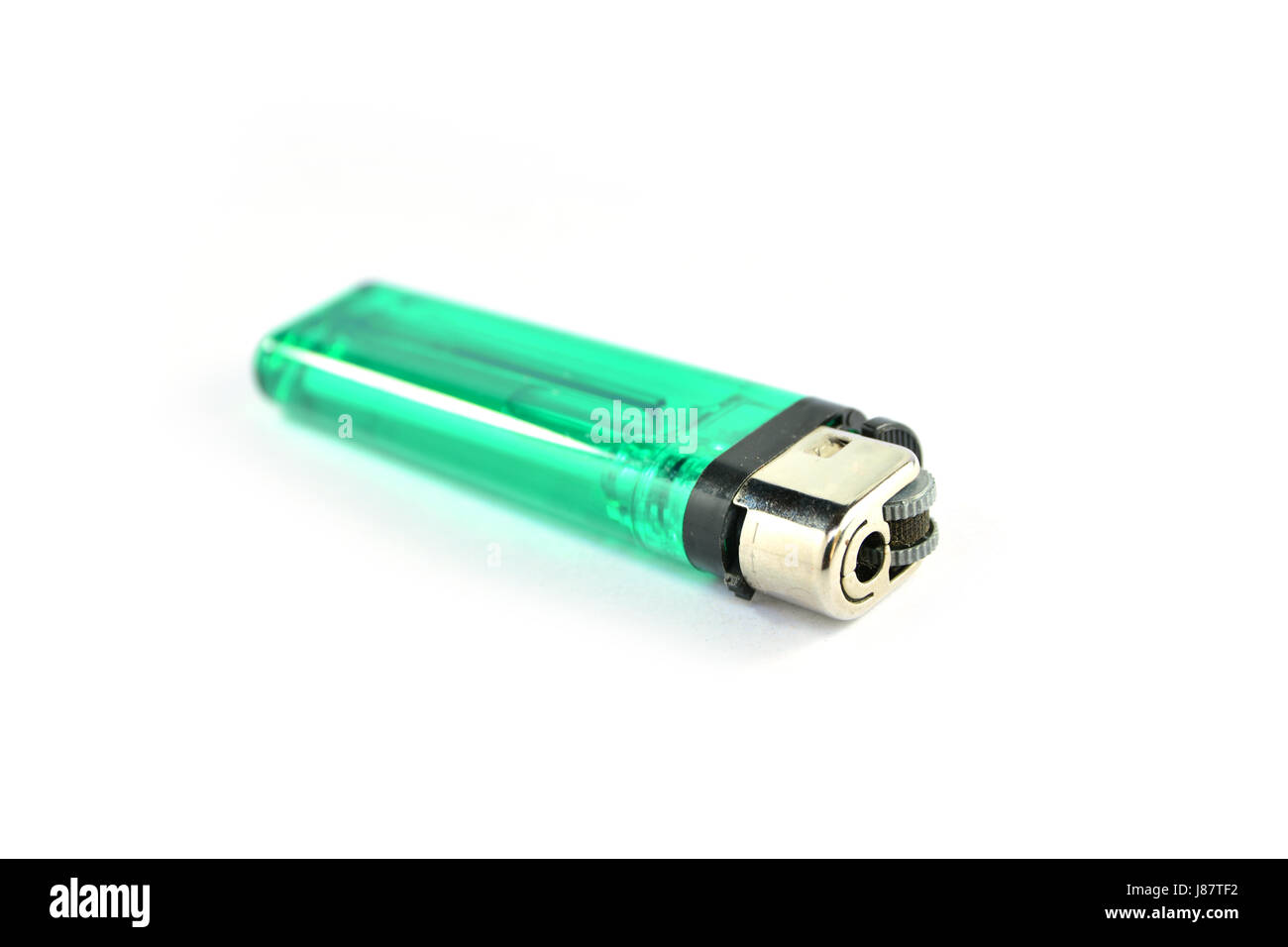 Green gas lighter isolated on a white background Stock Photo - Alamy