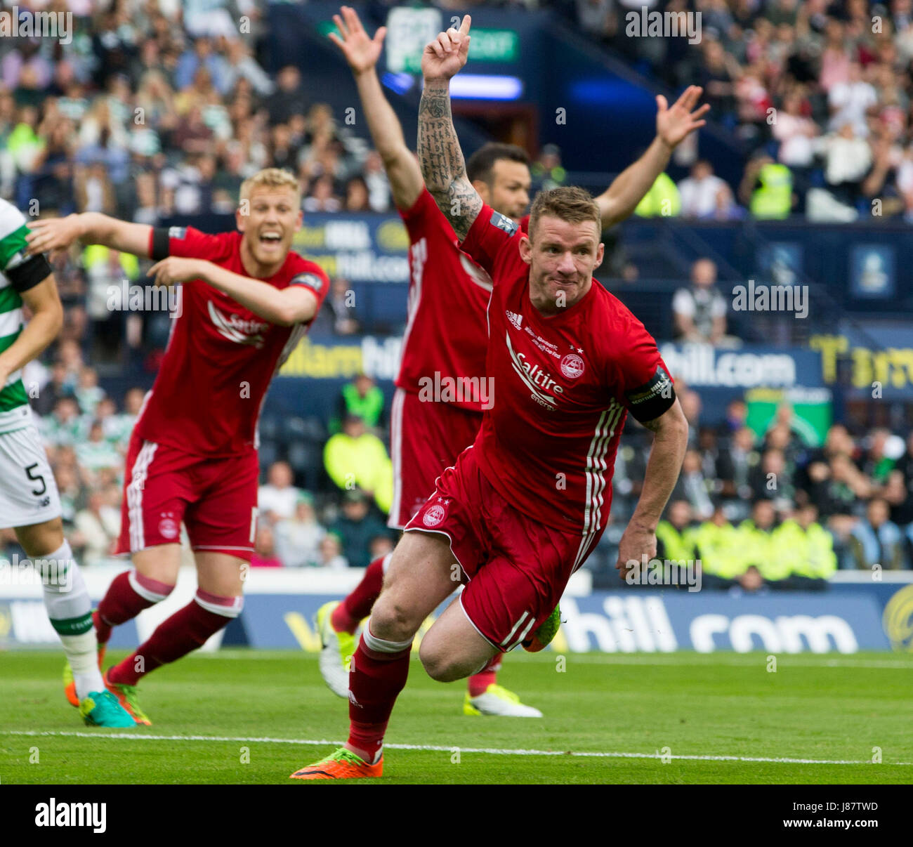 Aberdeen's Jonny Hayes celebrates scoring his side's first goal of the ...
