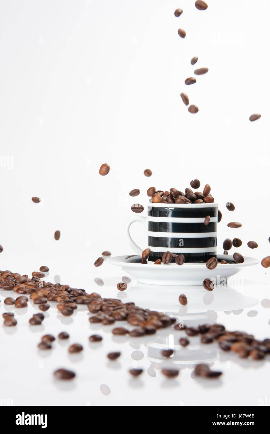 coffee, coffee bean, drop, cups, ceramics, espresso, tear down ...