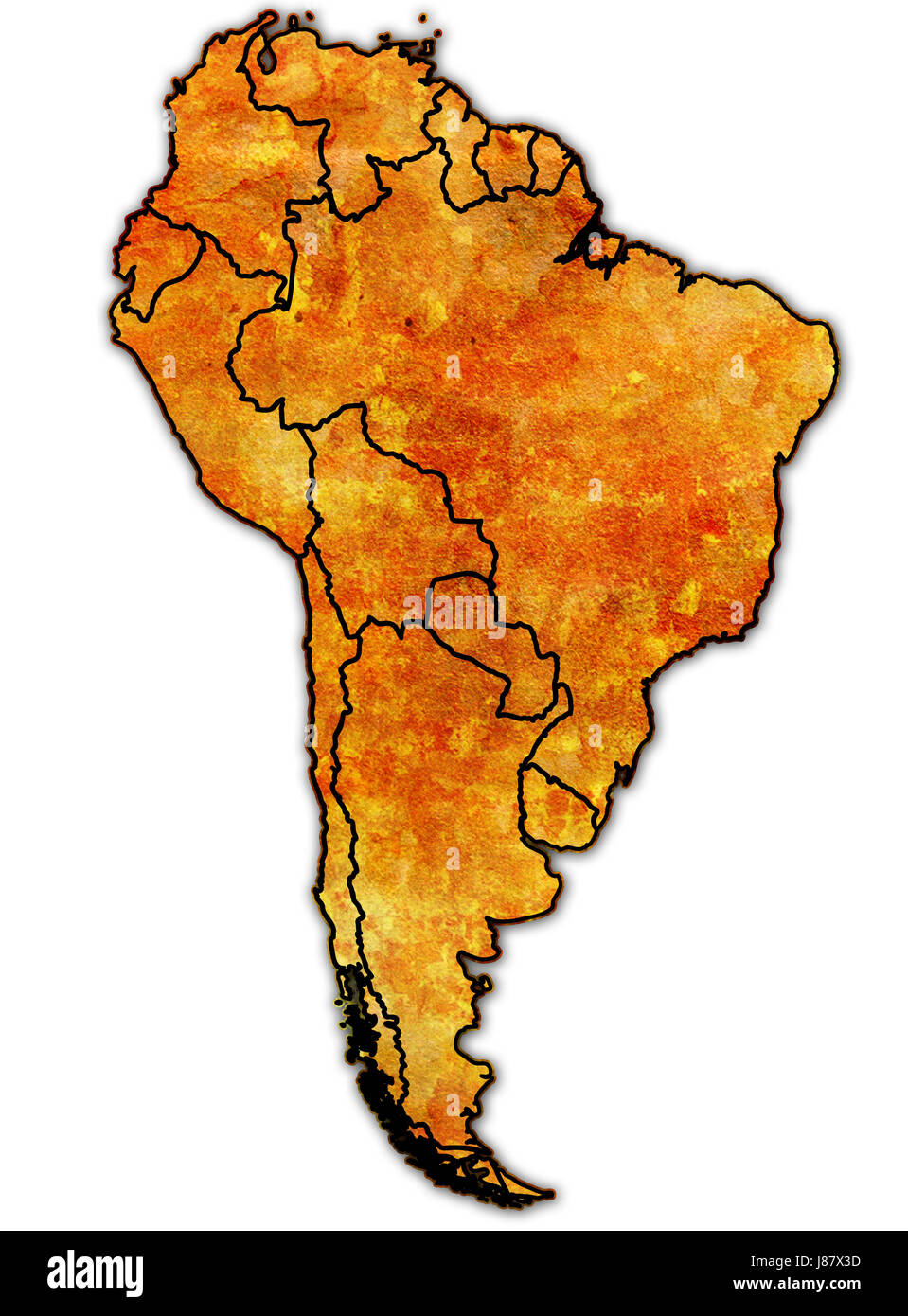 political, colour, wall, america, flag, south, rust, paint, outline ...