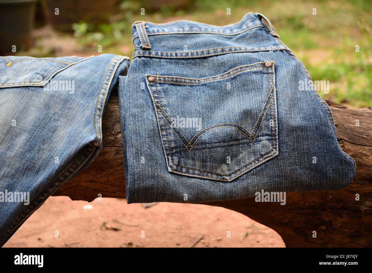 Denim jeans texture, Denim jeans with wood on nature background Stock ...