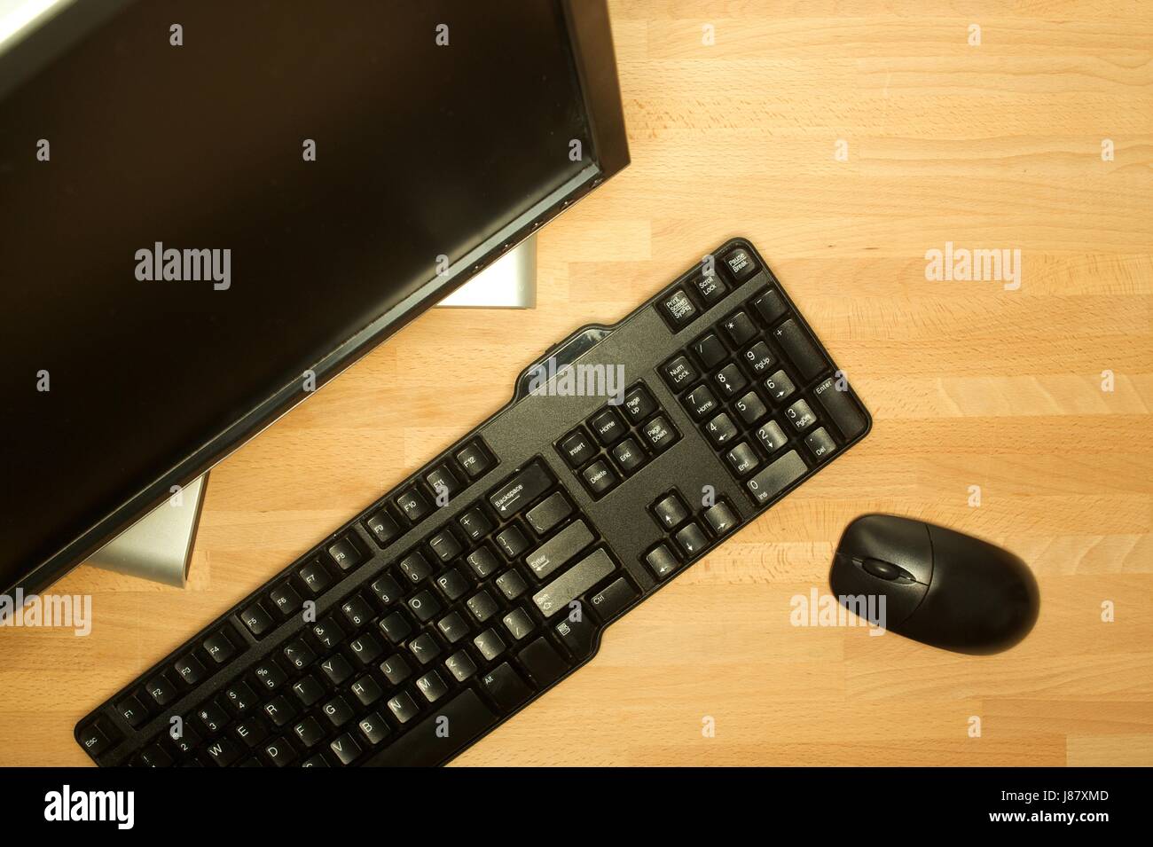 office, keyboard, PC, computers, computer, desk, isolated, modern ...