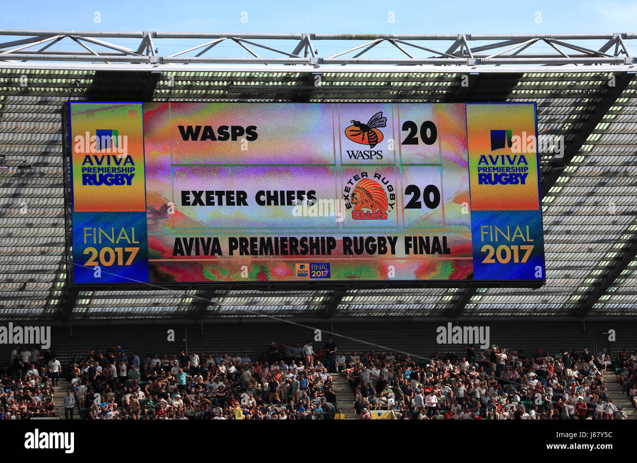 The scoreboard shows extra time will be needed to determine a winner as ...