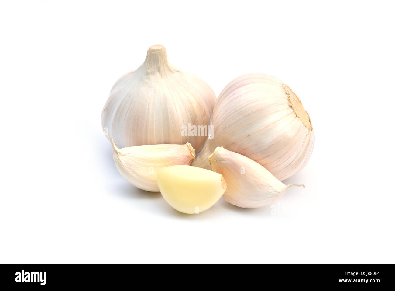 Fresh white garlic isolated on white background Stock Photo - Alamy