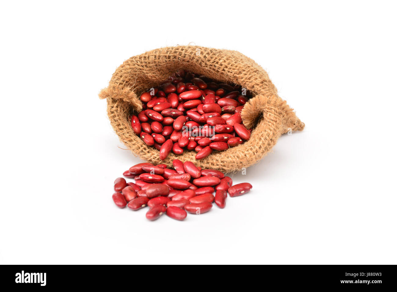 red beans in the sack isolated on white background Stock Photo - Alamy