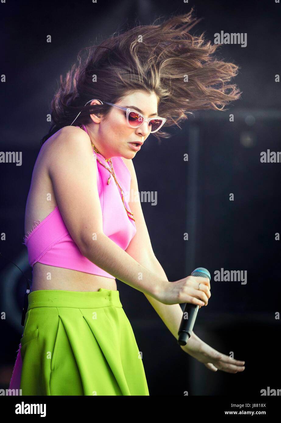 Lorde performing during BBC Radio 1's Big Weekend at Burton Constable ...