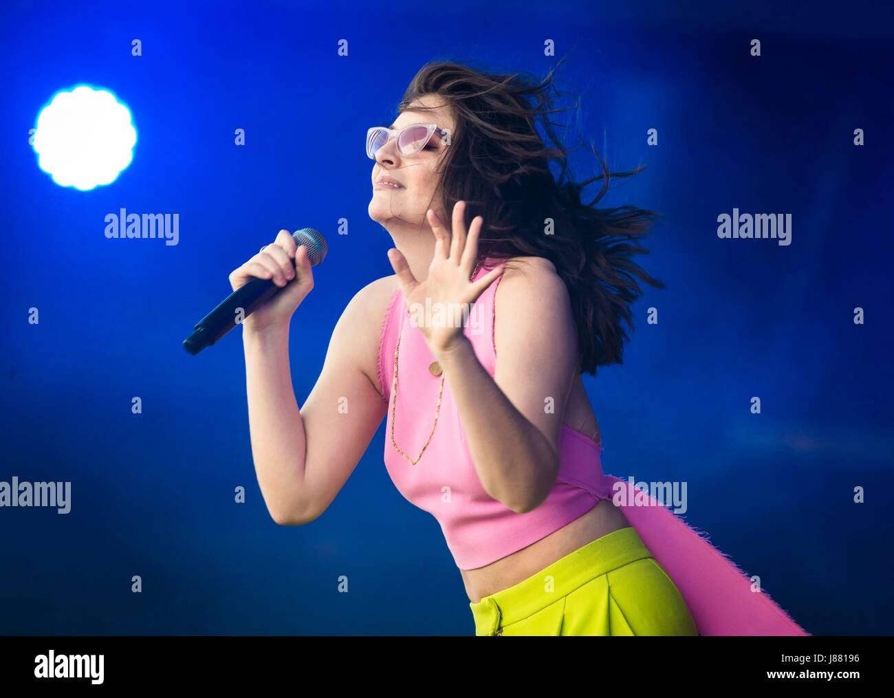 Lorde performing during BBC Radio 1's Big Weekend at Burton Constable ...