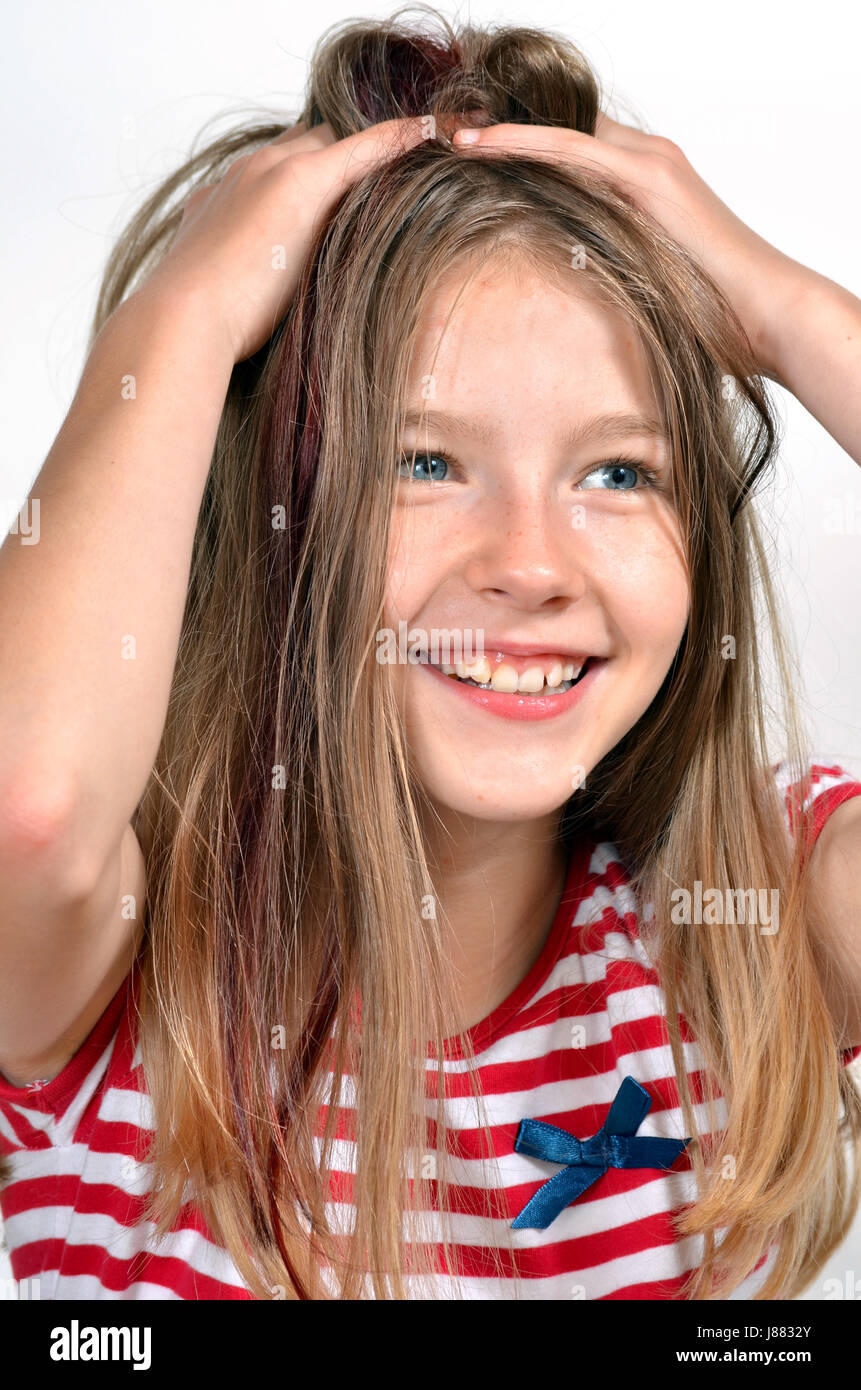 girls hair hands Stock Photo - Alamy