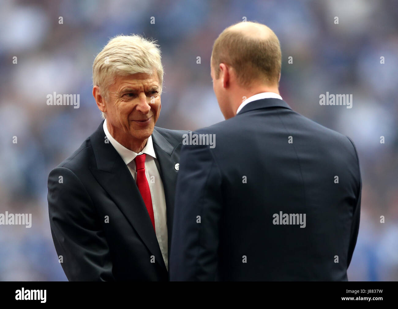 Arsenal manager Arsene Wenger shakes hands with FA President Prince ...
