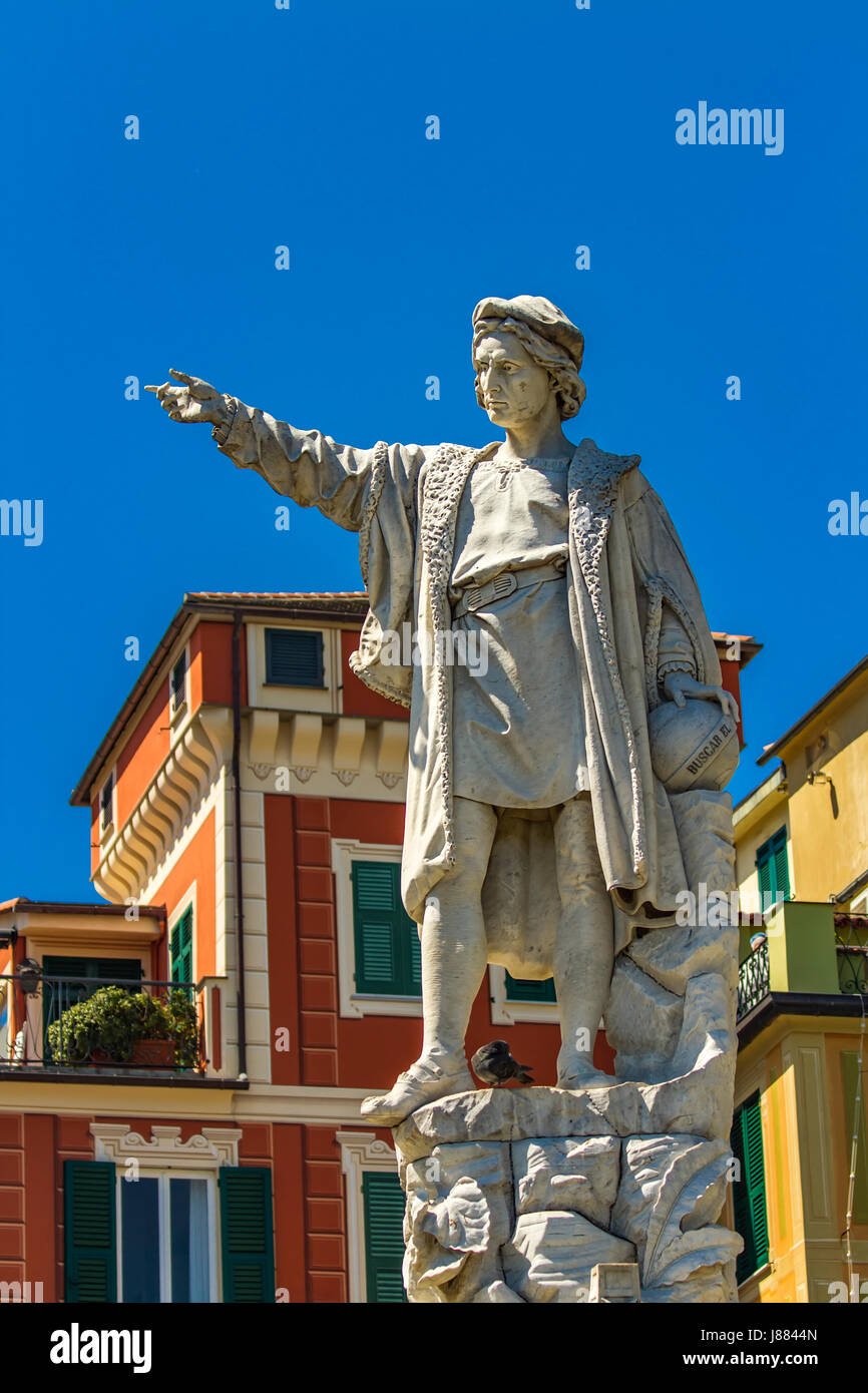 Monument to Christopher Columbus in Santa Margherita Ligure in Italy ...