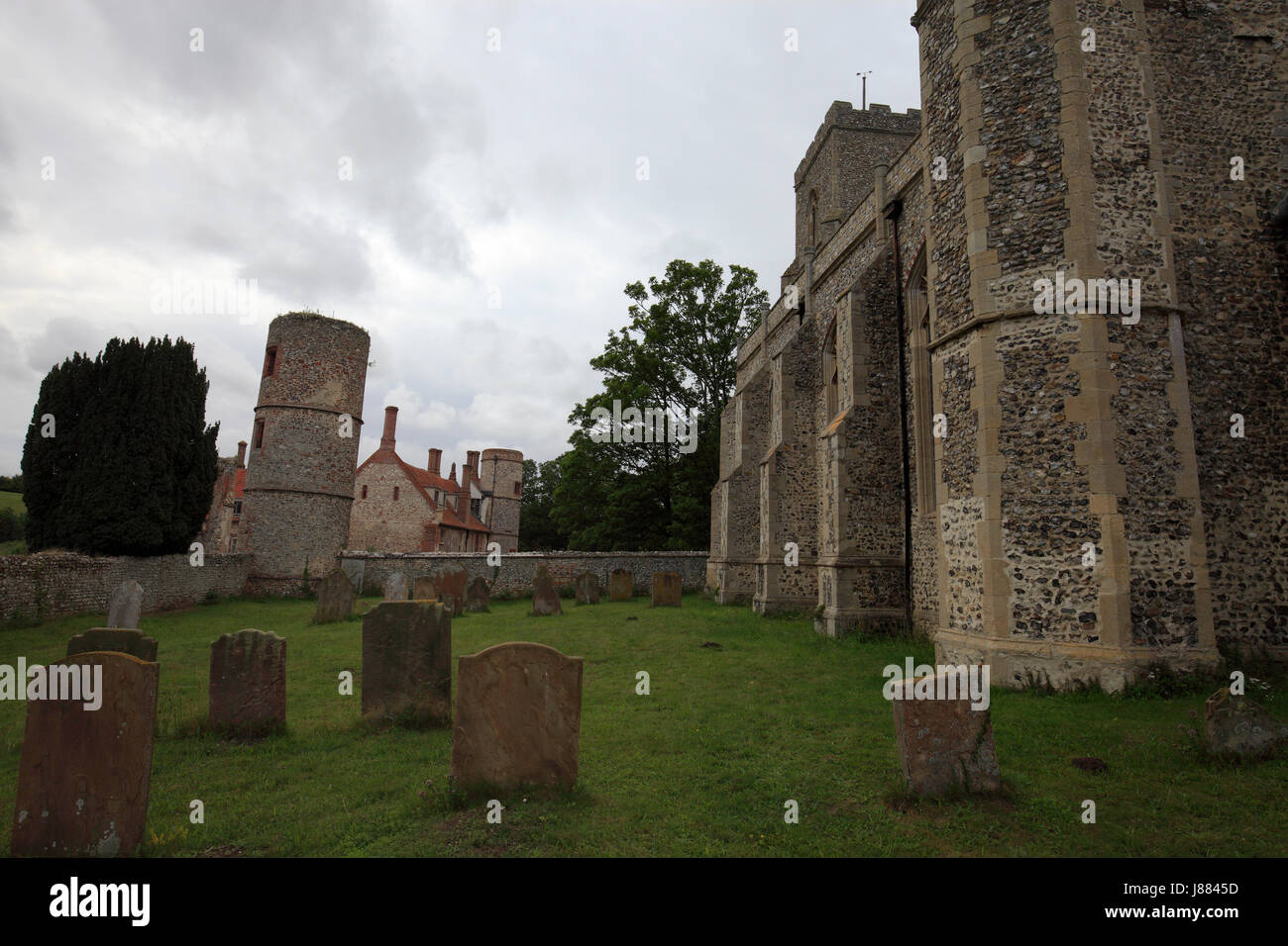 Parish church at Stiffkey in North Norfolk, St John the Baptist, with ...