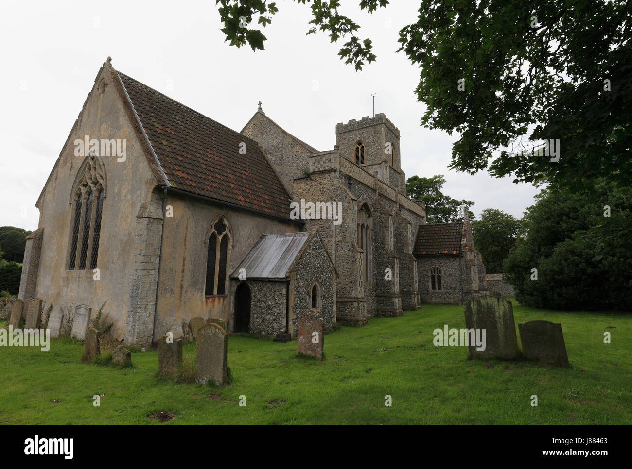 Parish church at Stiffkey in North Norfolk, St John the Baptist Stock ...