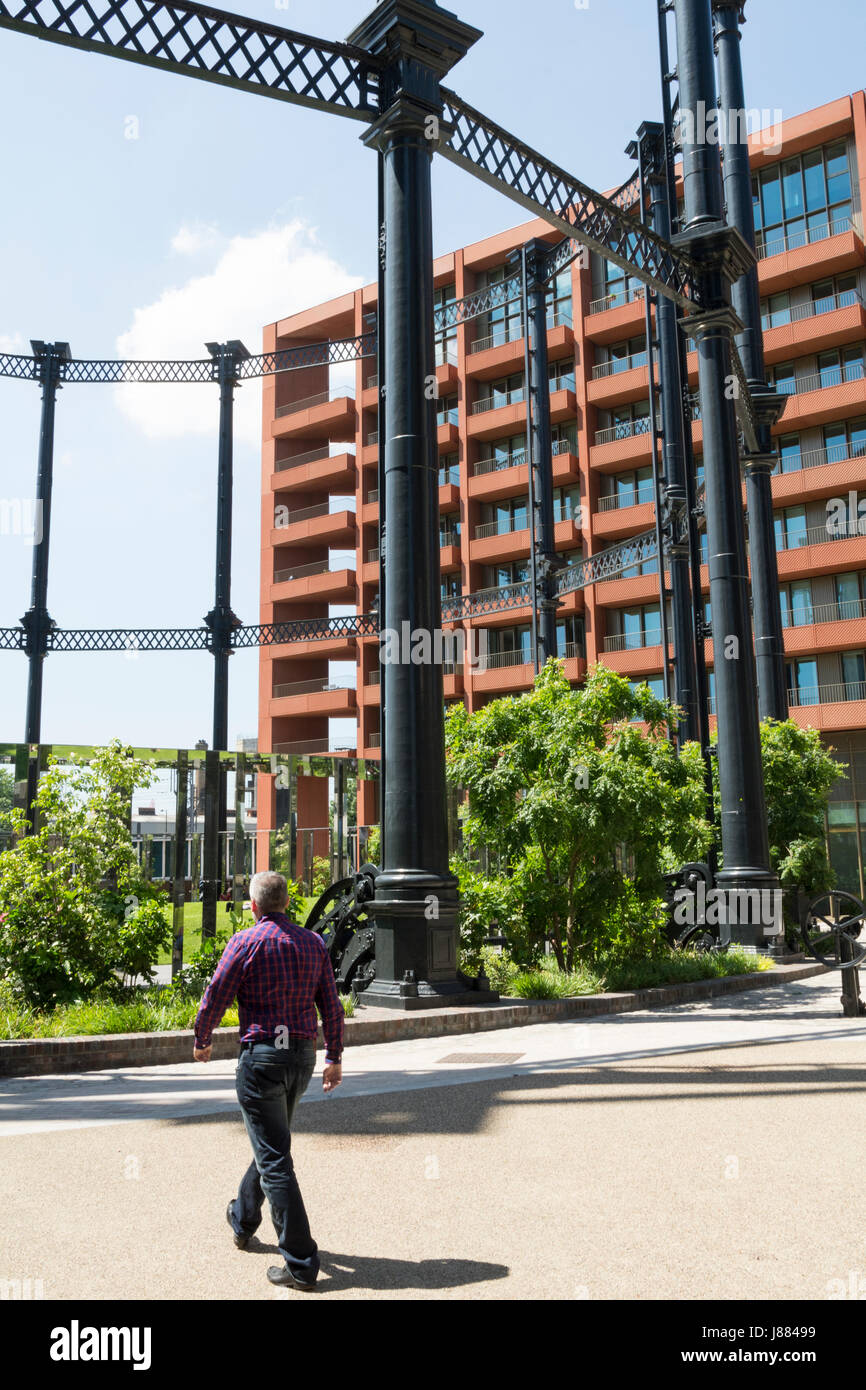 Gasholder Park in King's Cross, London, England, UK Stock Photo - Alamy