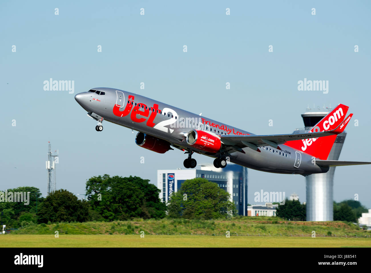 Jet2 Boeing 737-8MG taking off at Birmingham Airport, UK (G-JZHW Stock ...