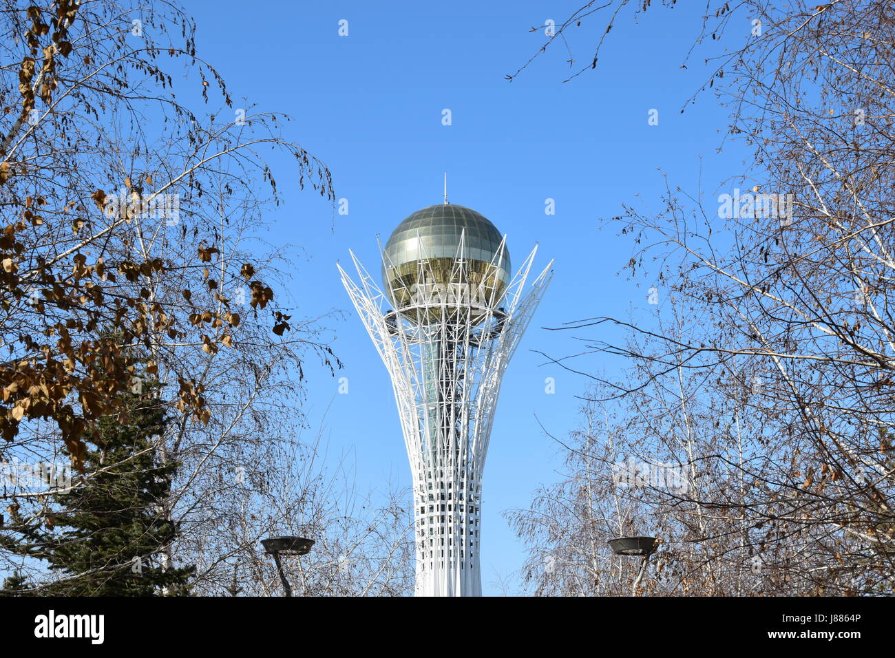 View of the Baiterek tower in Astana, capital of Kazakhstan, host of ...