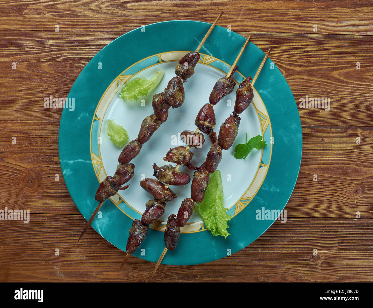 Moroccan Kebab from chicken hearts Stock Photo - Alamy