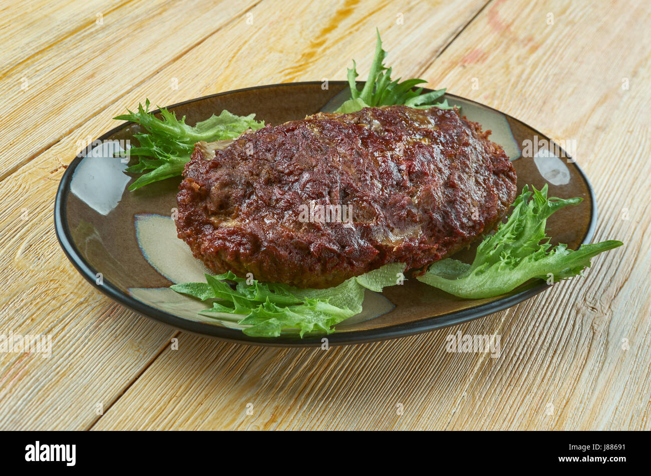 British Meatloaf Haslet . Lincolnshire cuisine Stock Photo - Alamy