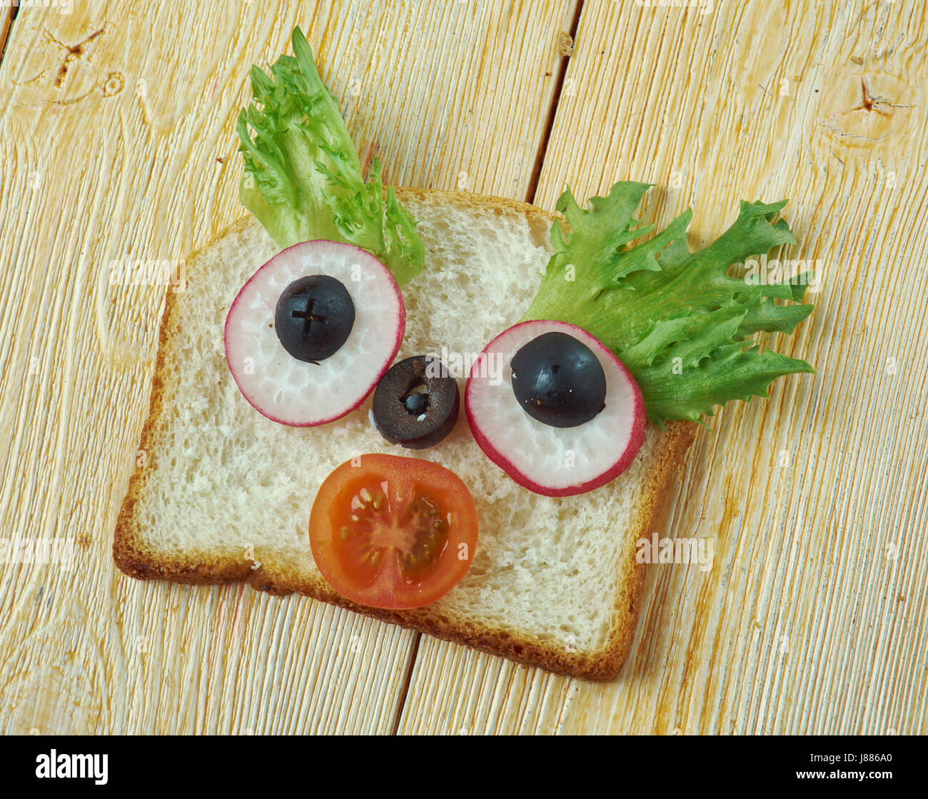 creative food concept - Funny sandwich for kids man made of Bread ...