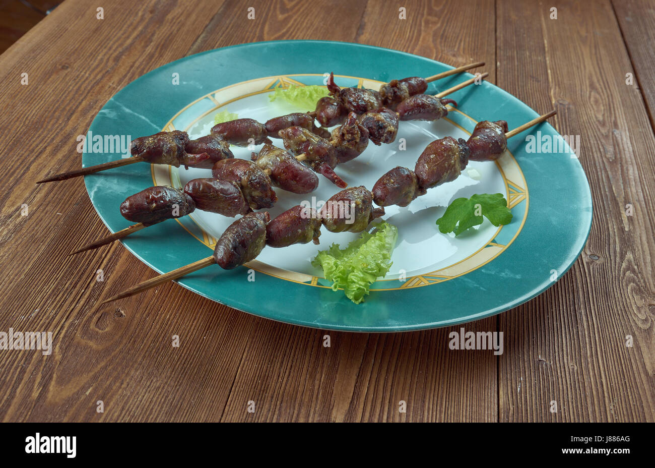 Moroccan Kebab from chicken hearts Stock Photo - Alamy
