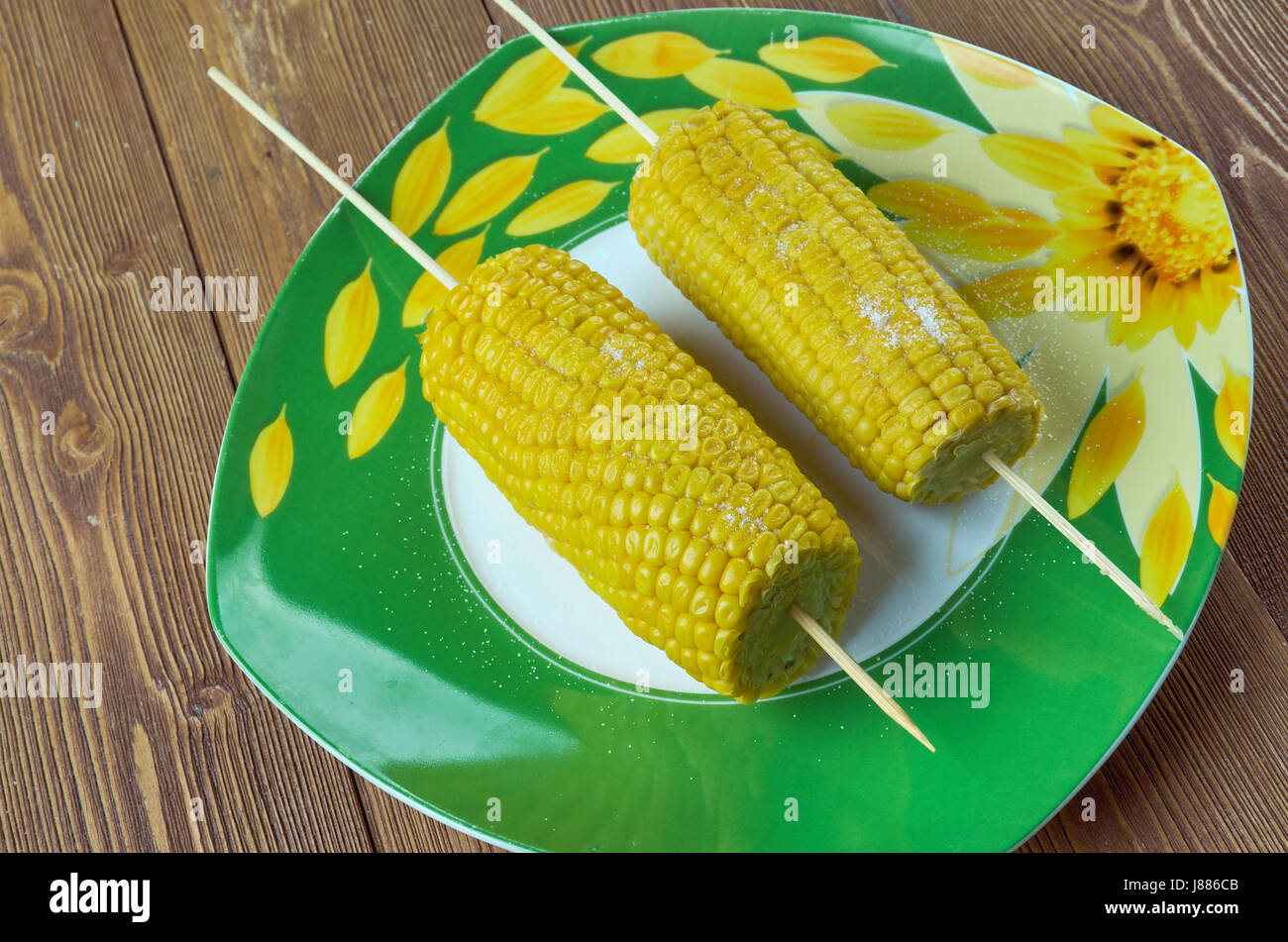 Elote - corn on the cob is a popular street food in Mexico Stock Photo ...