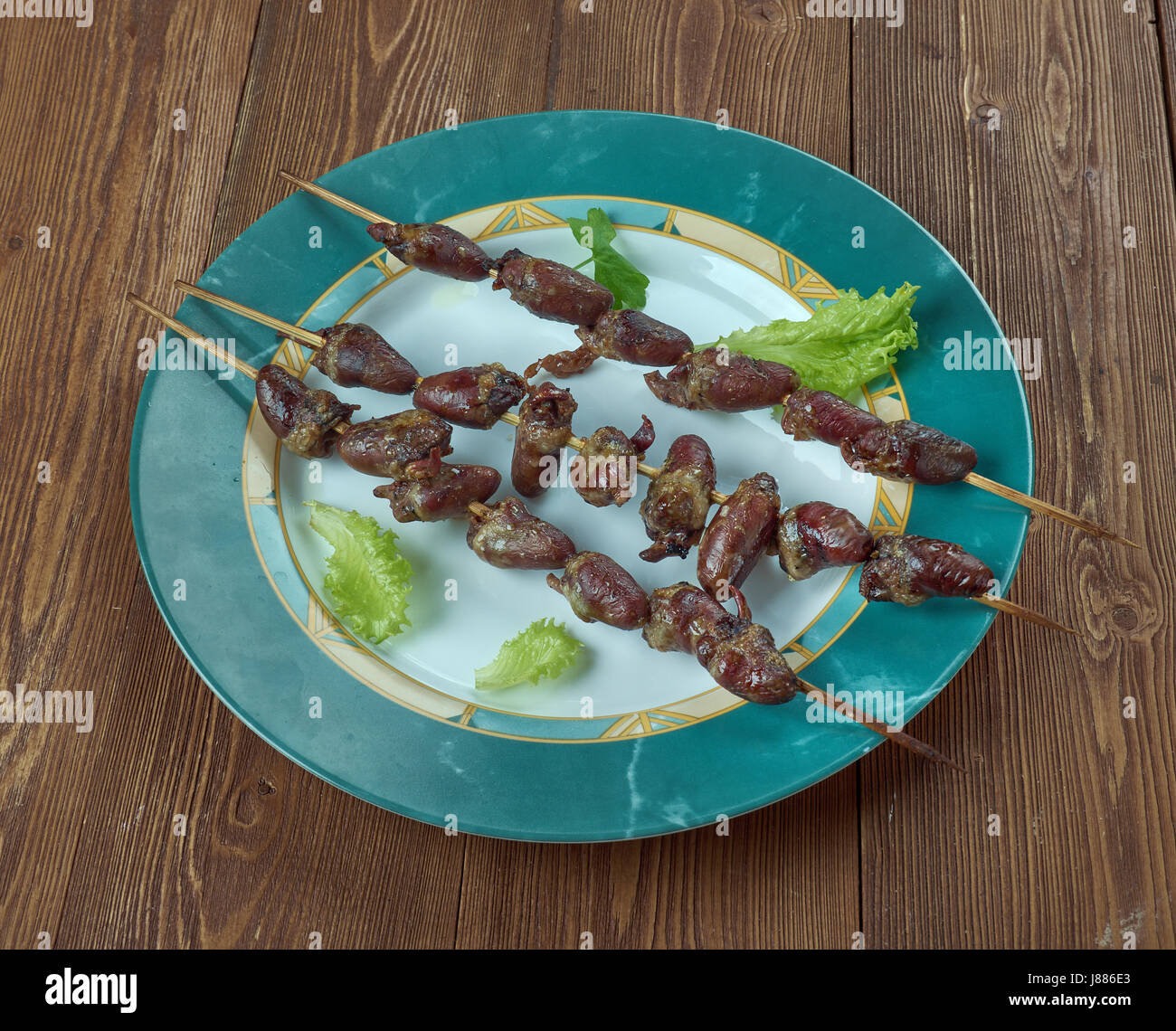 Moroccan Kebab from chicken hearts Stock Photo - Alamy