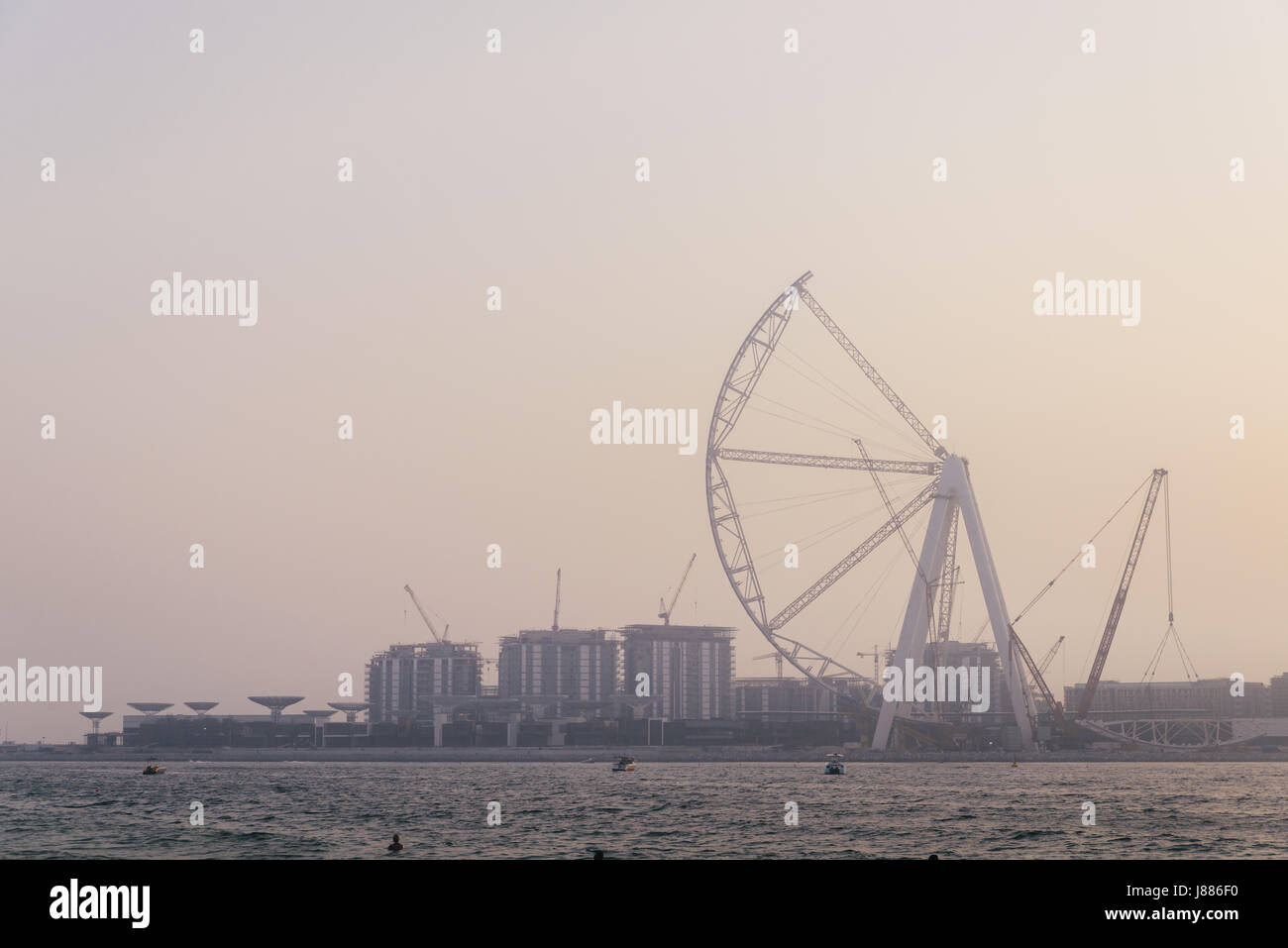 Construction site of the Dubai Eye ferris wheel, now known as Ain Dubai ...