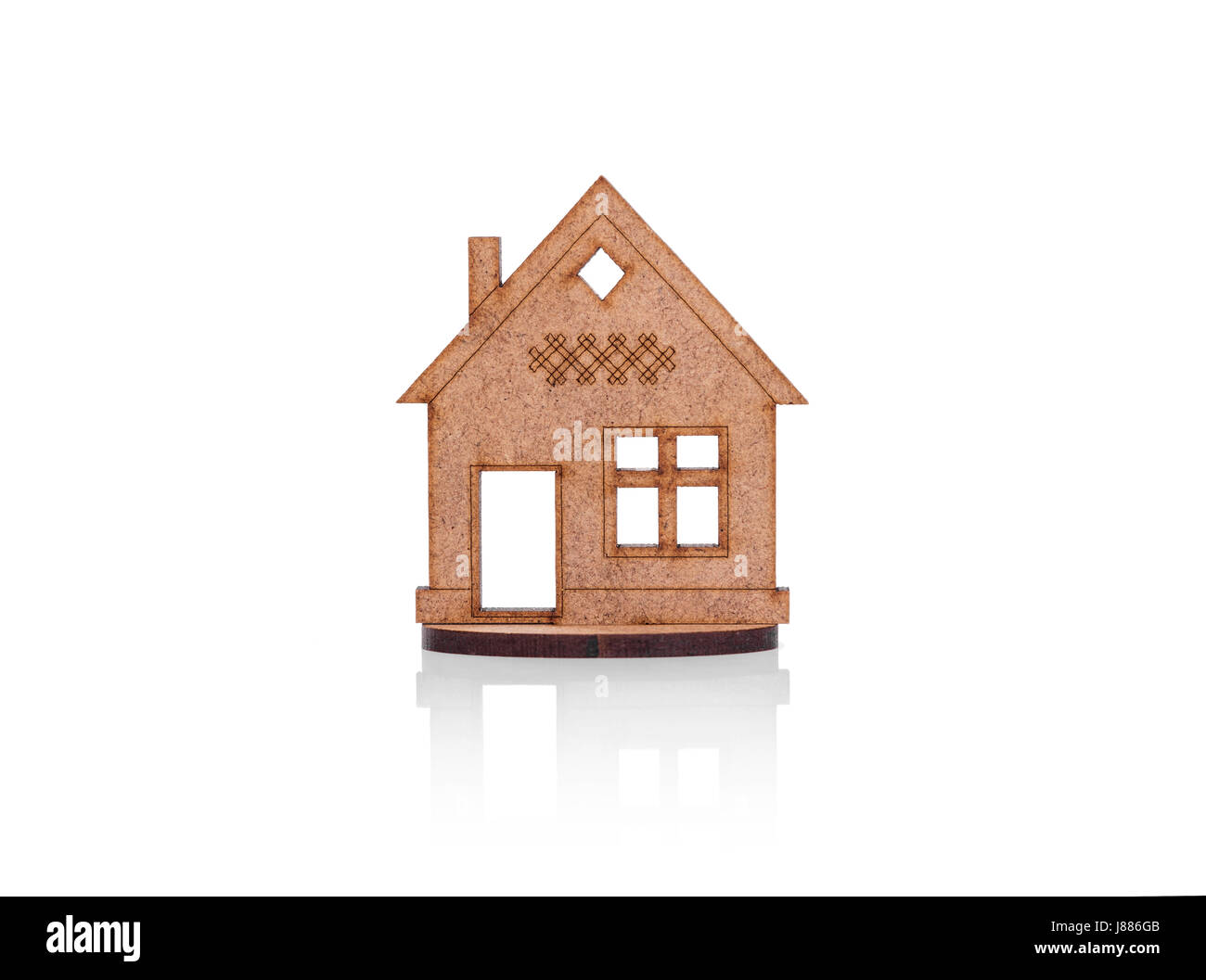 Model of a small house. Isolated on white background Stock Photo - Alamy