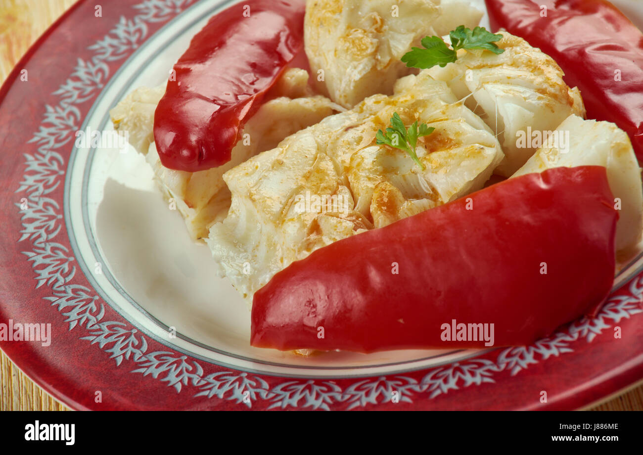 Baccala alla lucana - traditional dish from Basilicata.typical ...