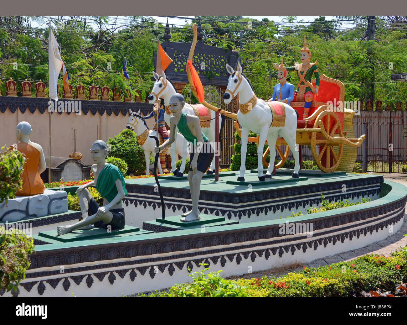 Scene at Wat Preah Prom Rath temple, Siem Reap, Cambodia Stock Photo ...