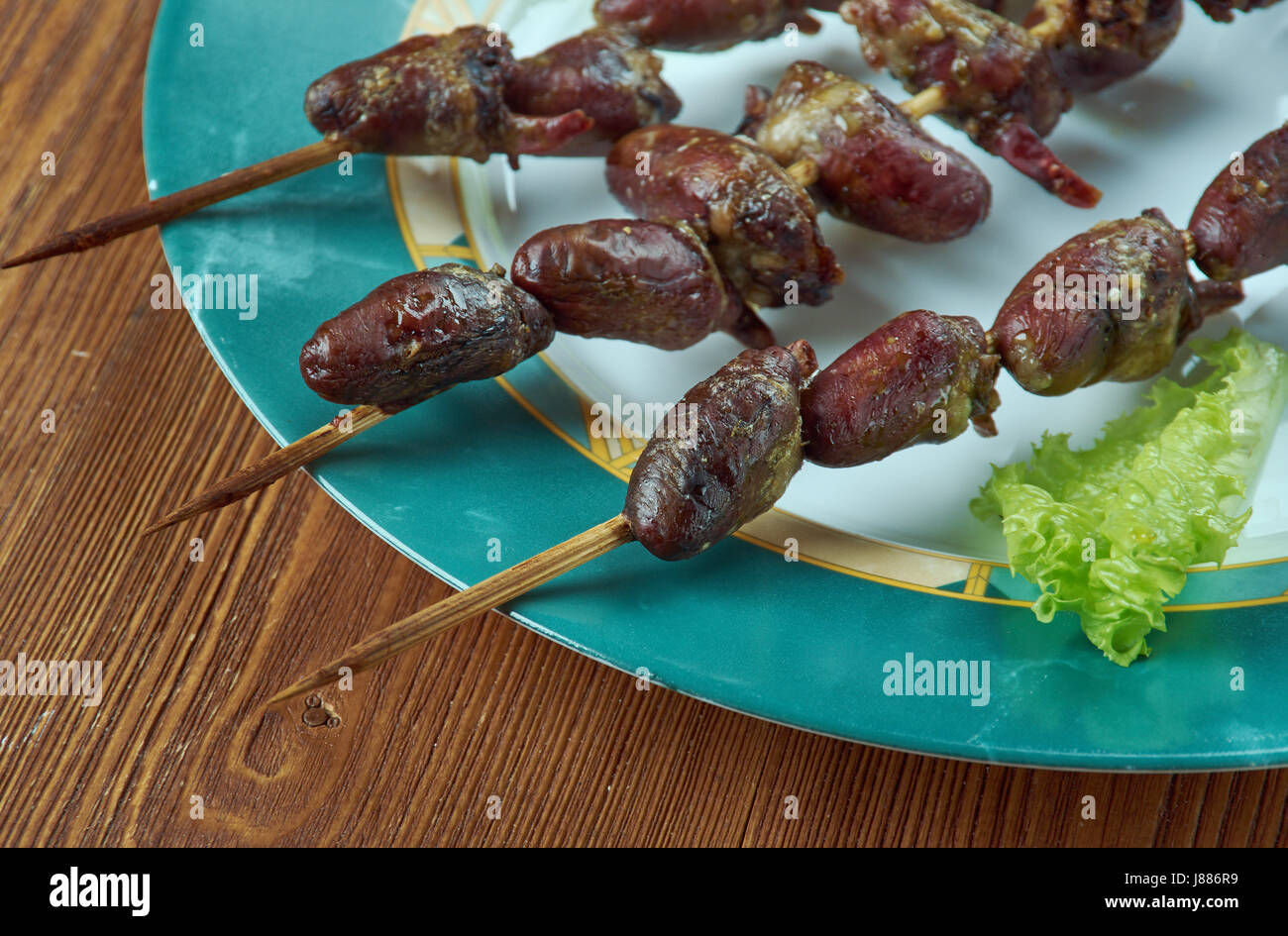 Moroccan Kebab from chicken hearts Stock Photo - Alamy