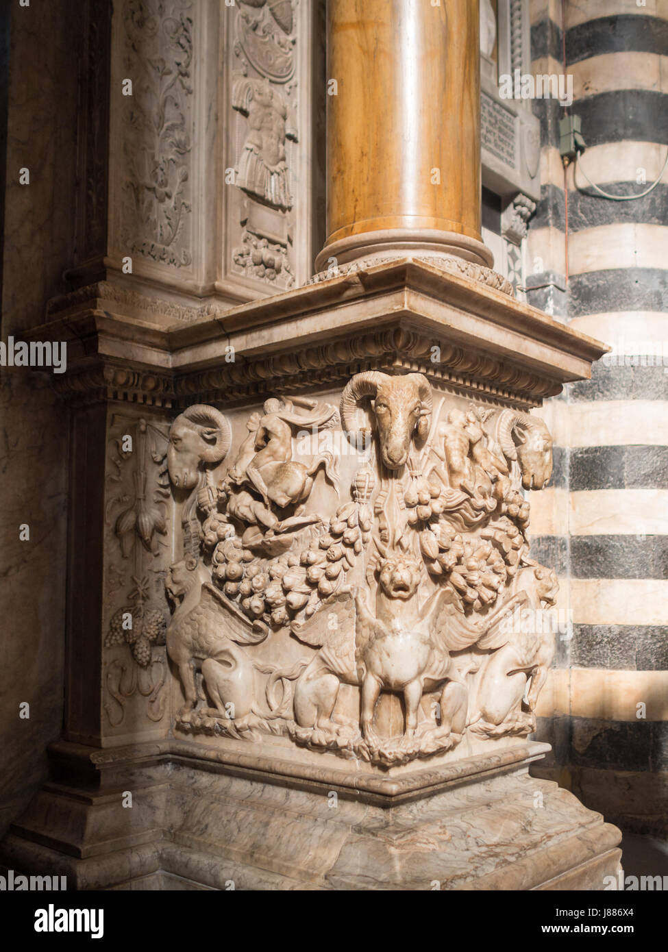 Column detail from Siena Duomo Stock Photo - Alamy