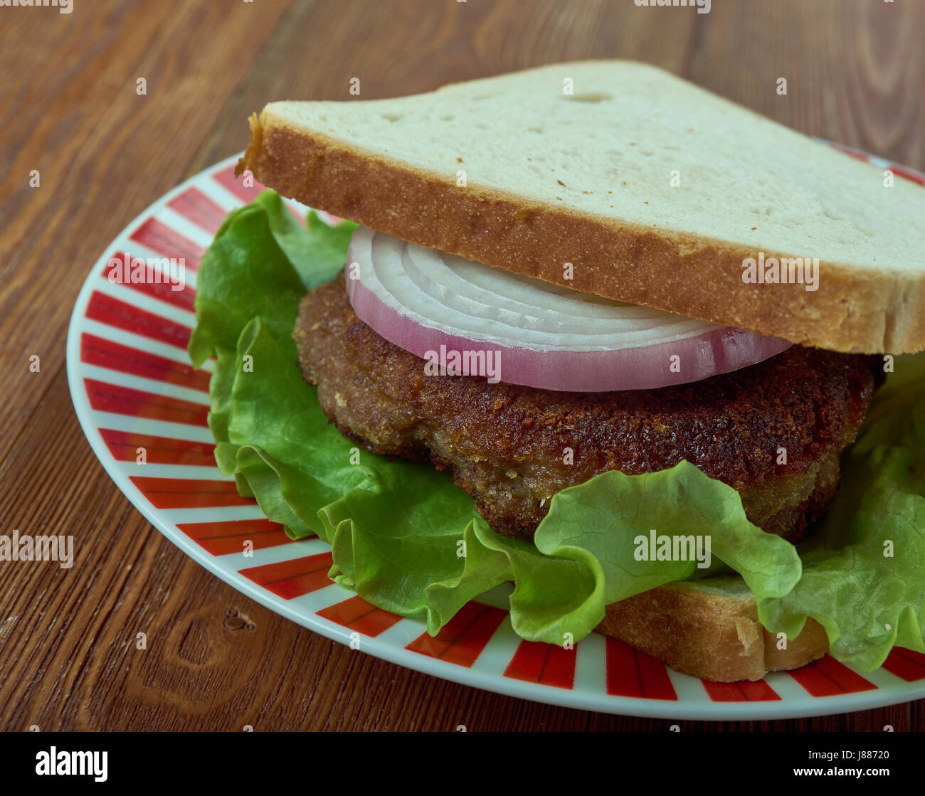 Sandwich with chicken burger. close up Stock Photo - Alamy