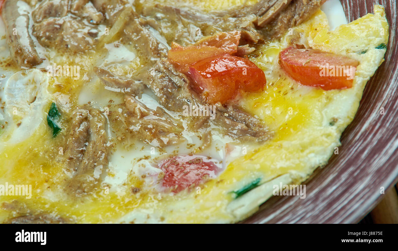 Machacado con huevo. Mexican cuisine Stock Photo - Alamy