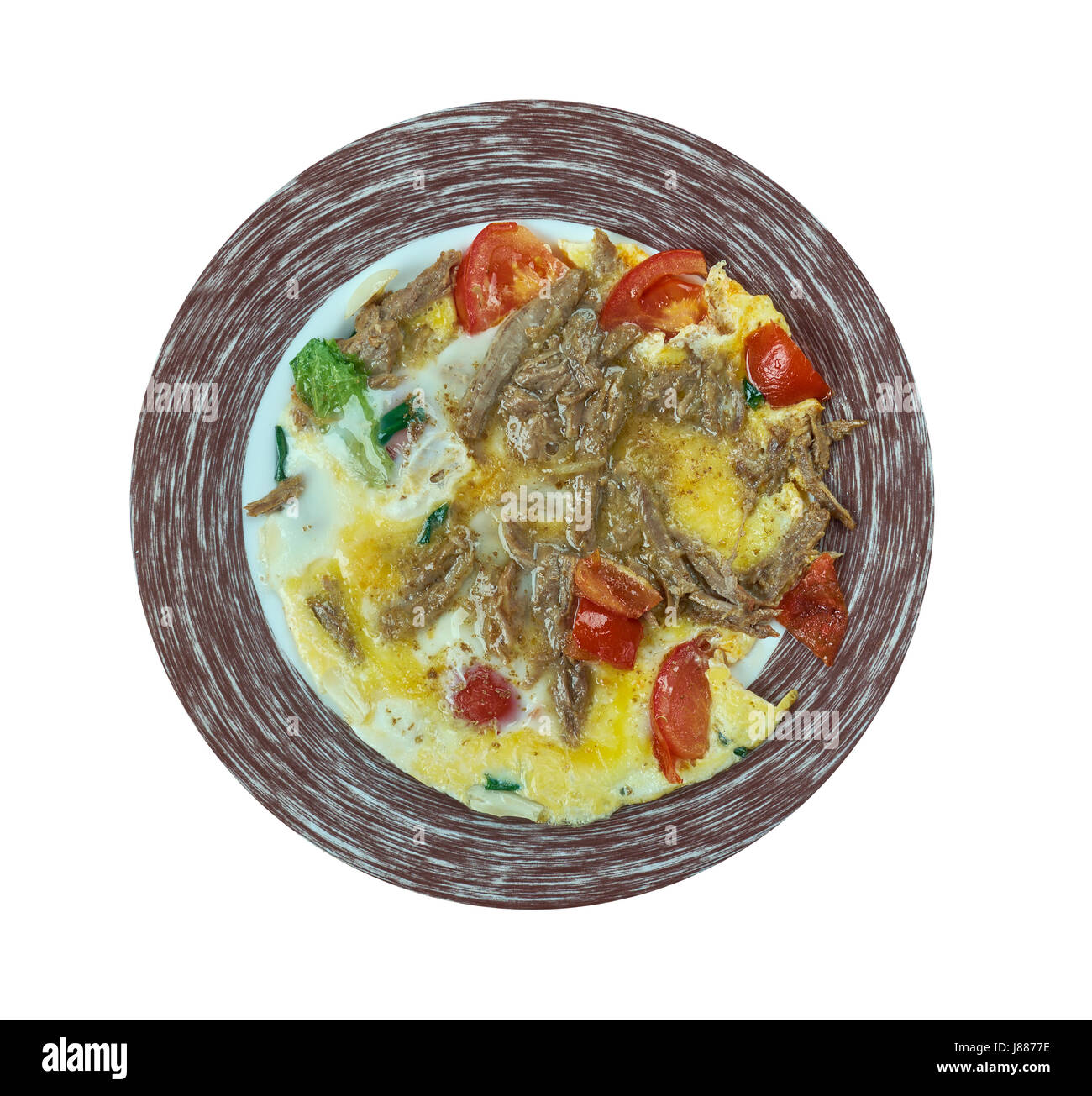 Machacado con huevo. Mexican cuisine Stock Photo - Alamy