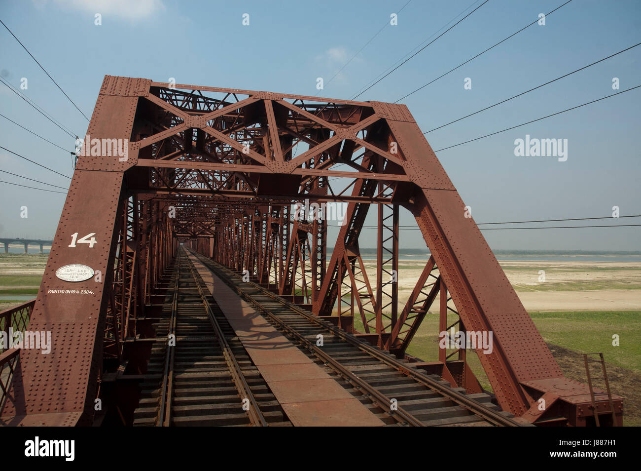 The 1.8 Kilometers long Hardinge Bridge over the Padma River. It was ...