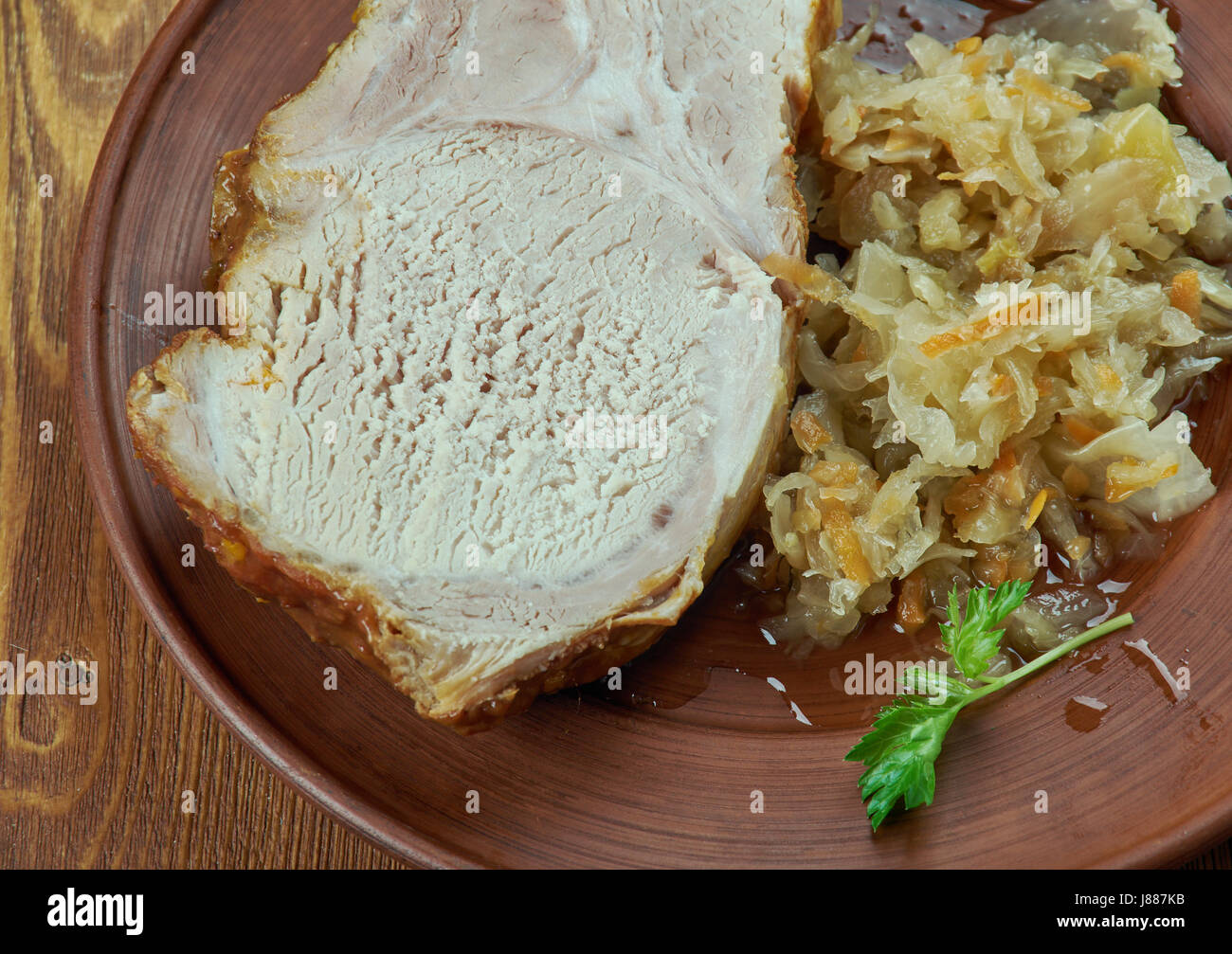 Frankfurter Rippchen - hot cured cutlet with sauerkraut,traditional ...