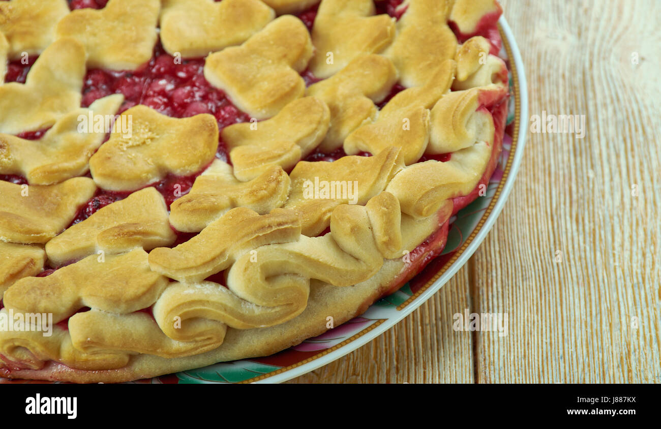 Russian Delicious redcurrant pie.close up Stock Photo - Alamy