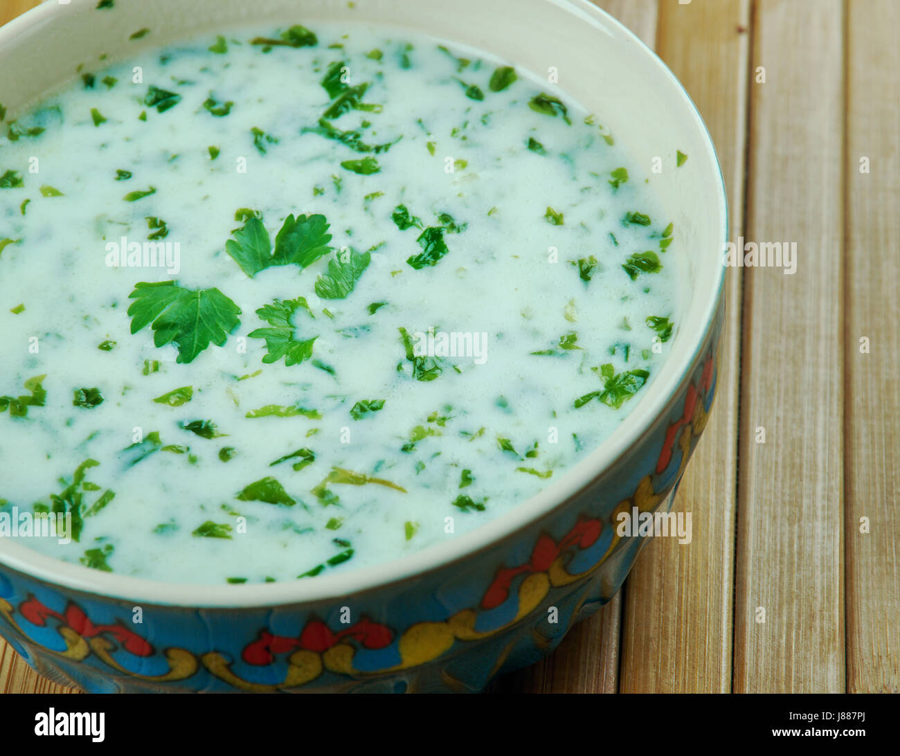 Ash-e doogh - yogurt soup from the Azeri-region of Northwest Iran Stock ...