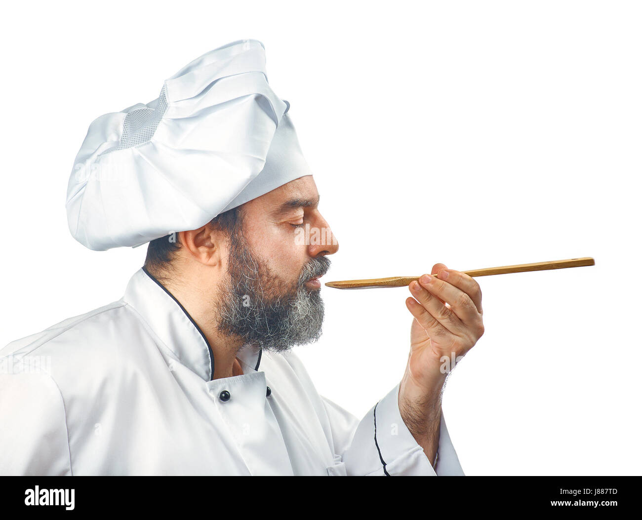 chief cook delightfully smellin contents of wooden spoon isolated on ...