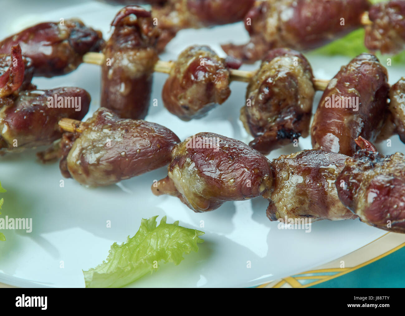 Moroccan Kebab from chicken hearts Stock Photo - Alamy