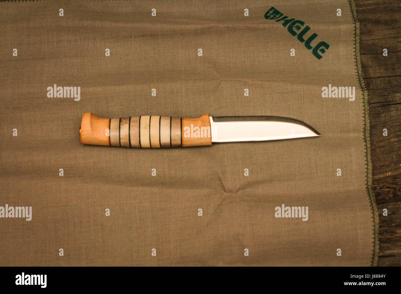 Swedish knife. Knife Swedish hunting. Knife with typing handle Stock ...