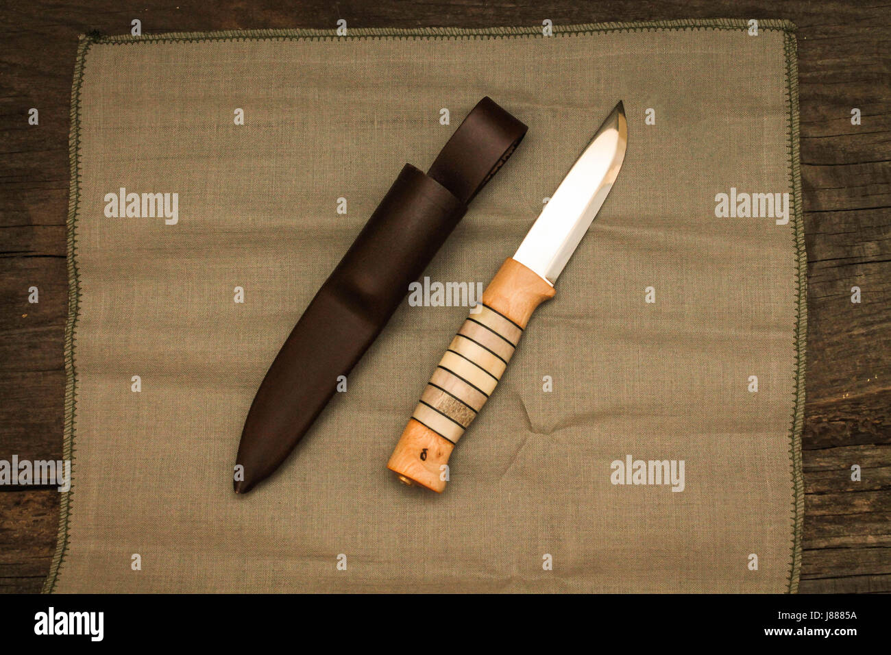 Swedish knife with leather sheath. Knife Swedish hunting. Knife with ...