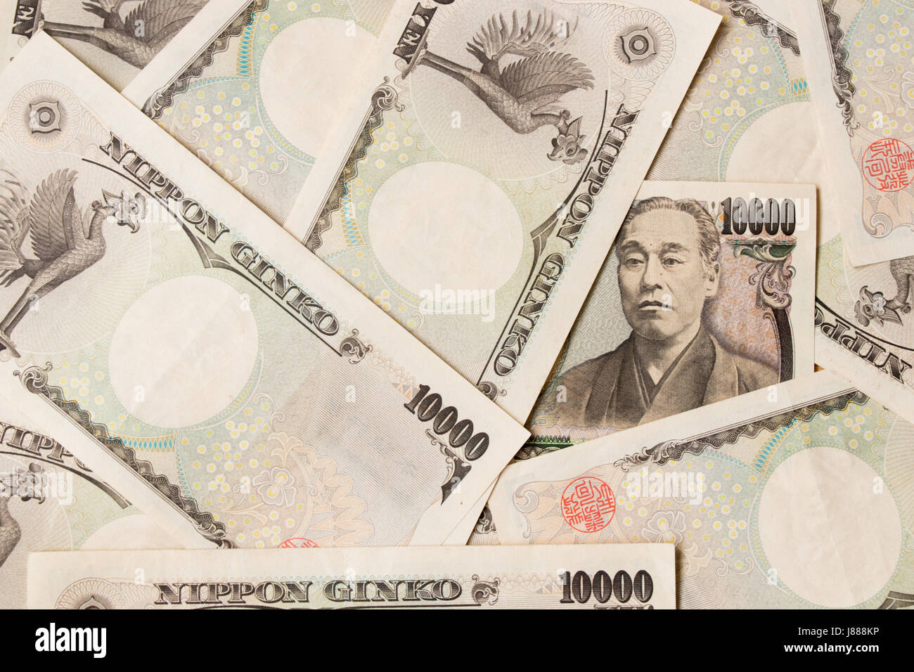 Group of Japanese bank note 10000 yen background Stock Photo - Alamy