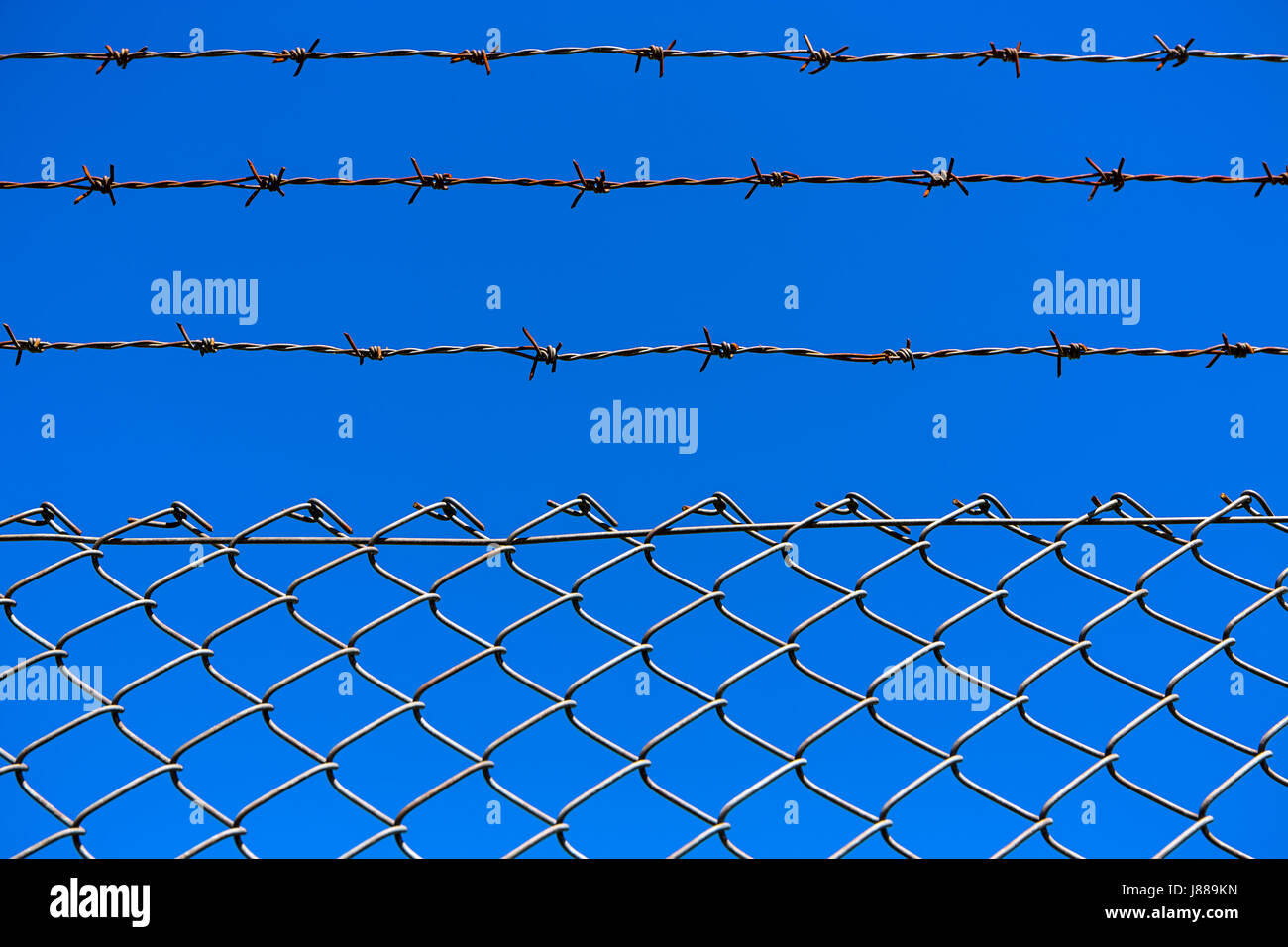 Razor Wire Above a Fence Stock Photo - Alamy